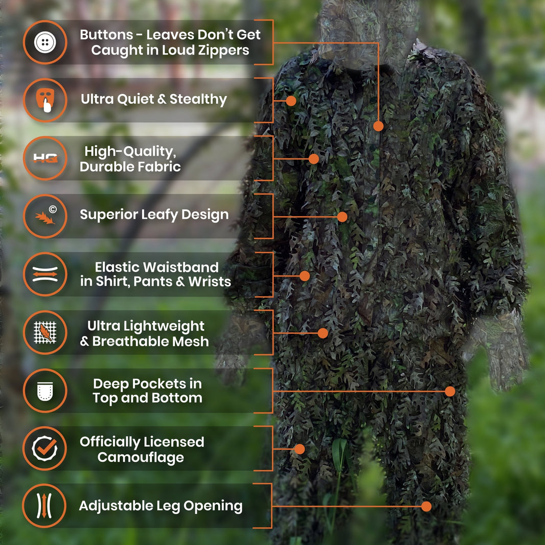 Turkey Hunting 3D Leafy Face Masks, Gloves, and 3D Leafy Suits – QuikCamo